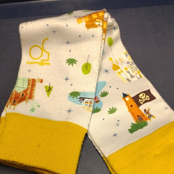 Disney | Other | Disney Adventure Theme Socks Yellow And White | Poshmark